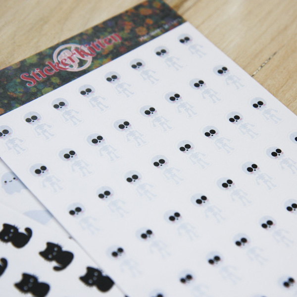 Skeleton Stickers by StickerKitten | Cute Halloween Planner Supplies