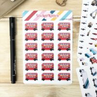 London Bus Stickers | Cute UK Planner and Journal Stickers